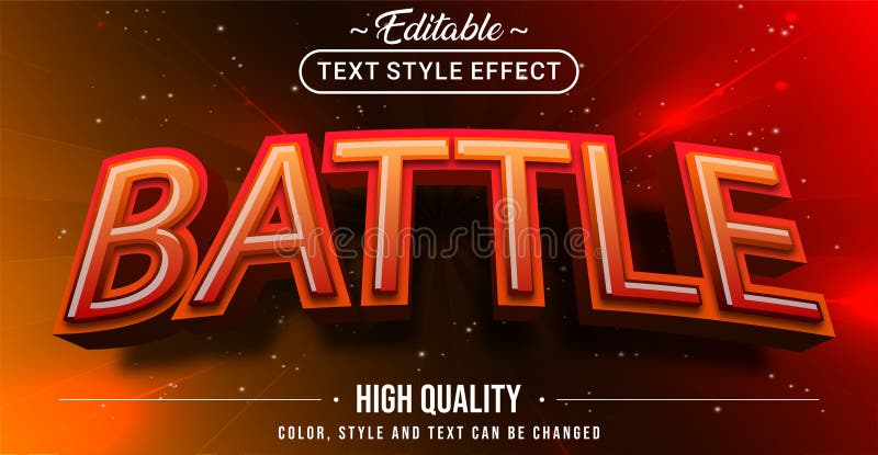 Editable Text Style Effect - Battle Theme Style Stock Vector ...
