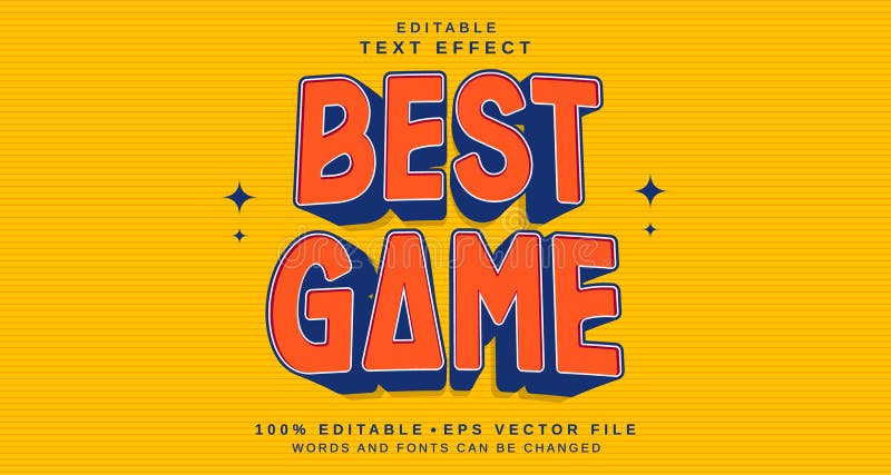 Editable Text Style Effect - Best Game Text Style Theme Stock Vector ...