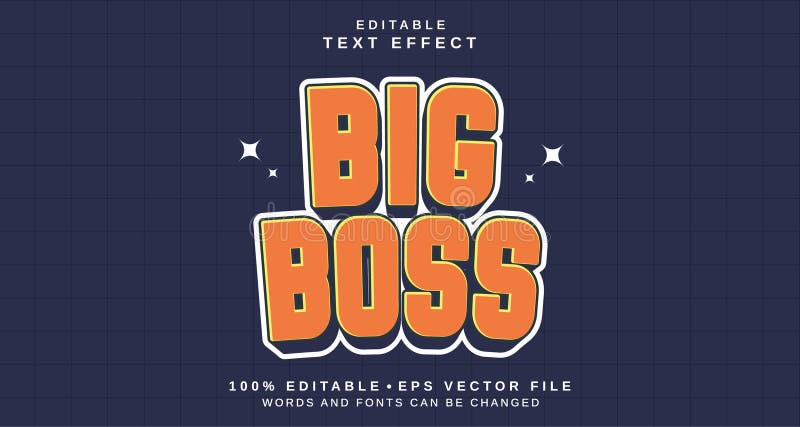 Editable Text Style Effect - Big Boss Text Style Theme Stock Vector ...