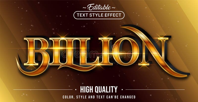 Editable Text Style Effect - Billion Text Style Theme Stock Vector ...
