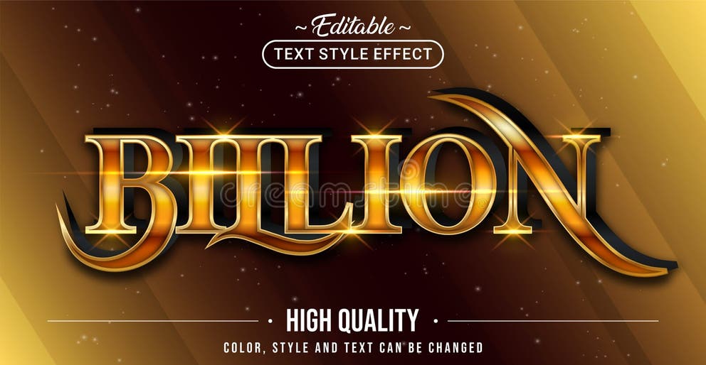 Editable Text Style Effect - Billion Text Style Theme Stock Vector ...