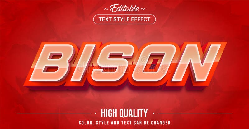 Editable Text Style Effect - Bison Theme Style Stock Vector ...