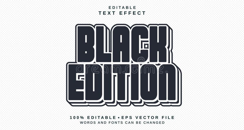 Editable Text Style Effect - Black Edition Text Style Theme Stock ...