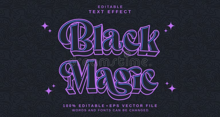 Editable Text Style Effect - Black Magic Text Style Theme Stock ...