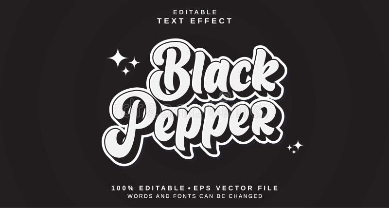 Editable Text Style Effect - Black Pepper Text Style Theme Stock Vector - Illustration of type ...