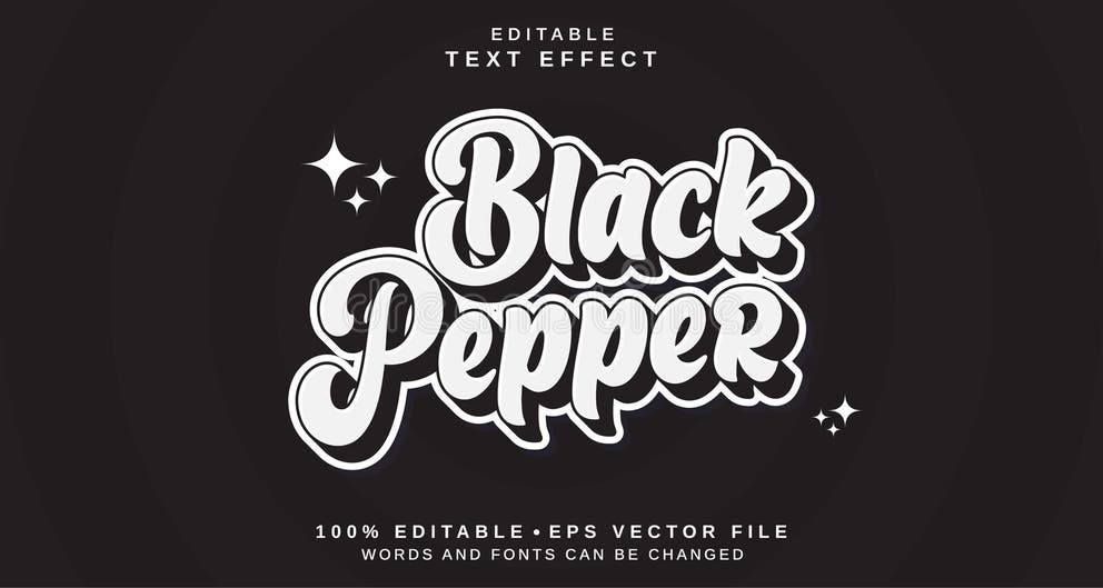 Editable Text Style Effect - Black Pepper Text Style Theme Stock Vector ...