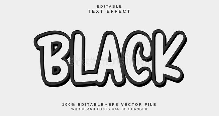 Editable Text Style Effect - Black Text Style Theme Stock Vector ...