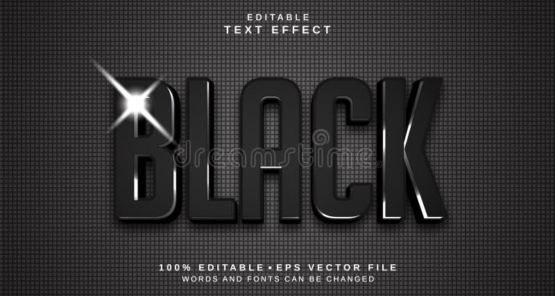 Editable Text Style Effect - Black Text Style Theme Stock Vector ...