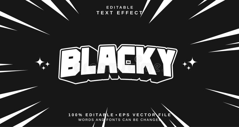 Editable Text Style Effect - Blacky Text Style Theme Stock Vector ...