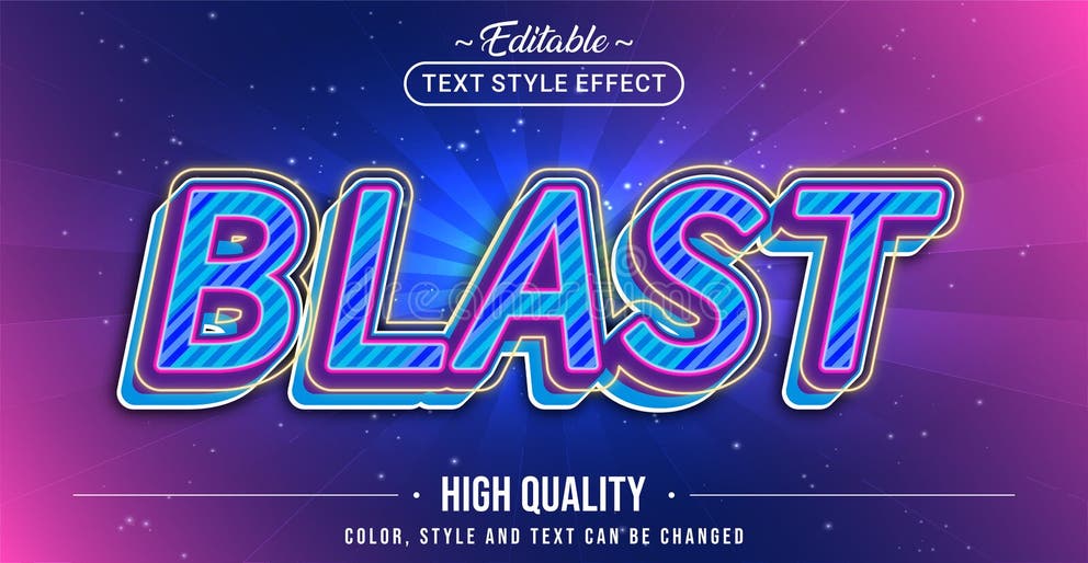 Editable Text Style Effect - Blast Text Style Theme Stock Vector ...