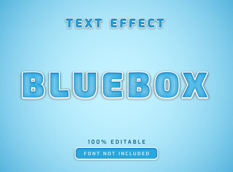 Editable Text Style Effect Blue Box with Square Line Pattern Stock ...