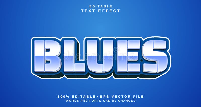 Editable Text Style Effect - Blues Text Style Theme Stock Vector ...