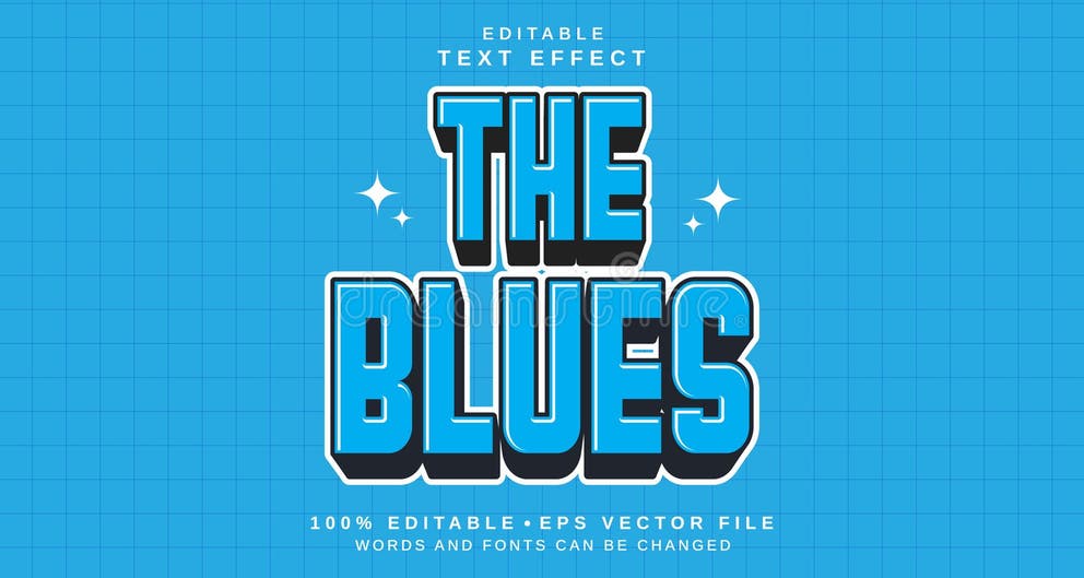 Editable Text Style Effect - the Blues Text Style Theme Stock Vector ...