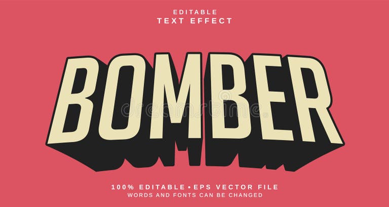 Editable Text Style Effect - Bomber Text Style Theme Stock Vector ...