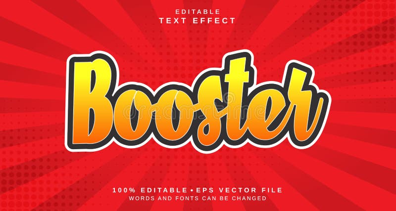 Editable Text Style Effect - Booster Text Style Theme Stock Vector ...
