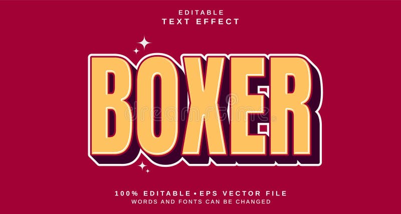 Editable Text Style Effect - Boxer Text Style Theme Stock Vector ...