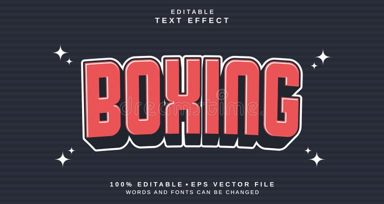Editable Text Style Effect - Boxing Text Style Theme Stock Illustration ...