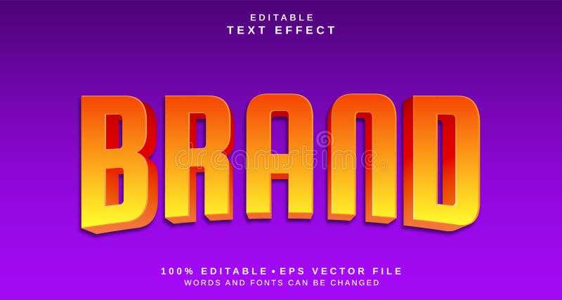 Editable Text Style Effect - Brand Text Style Theme Stock Vector ...