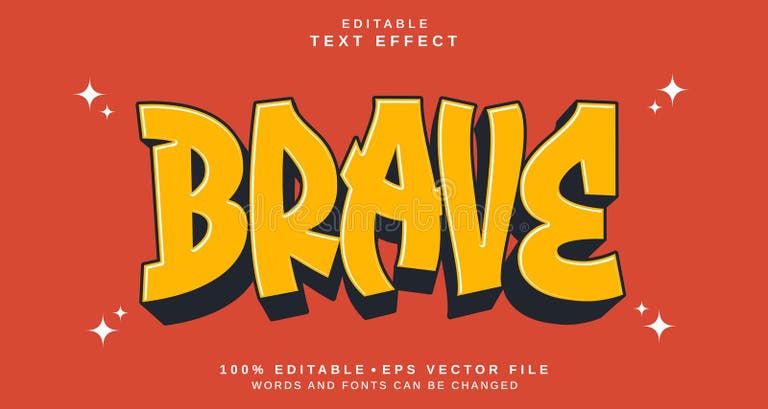 Editable Text Style Effect - Brave Text Style Theme Stock Illustration - Illustration of ...