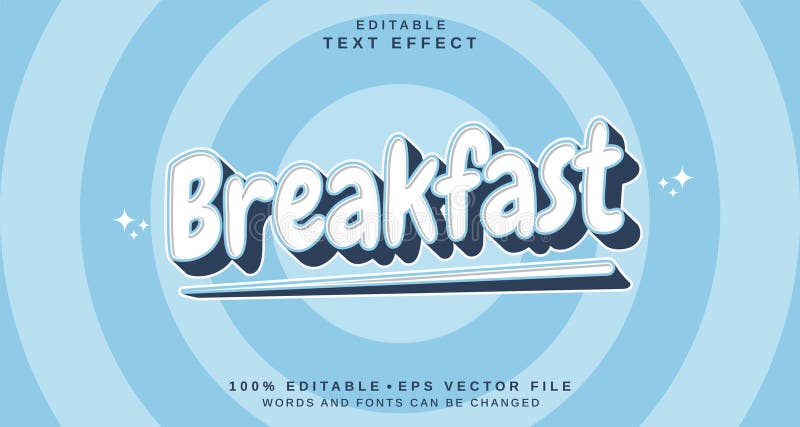 Editable Text Style Effect - Breakfast Text Style Theme Stock Vector ...