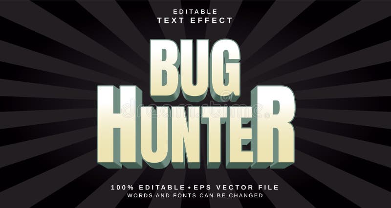 Editable Text Style Effect - Bug Hunter Text Style Theme Stock Vector ...
