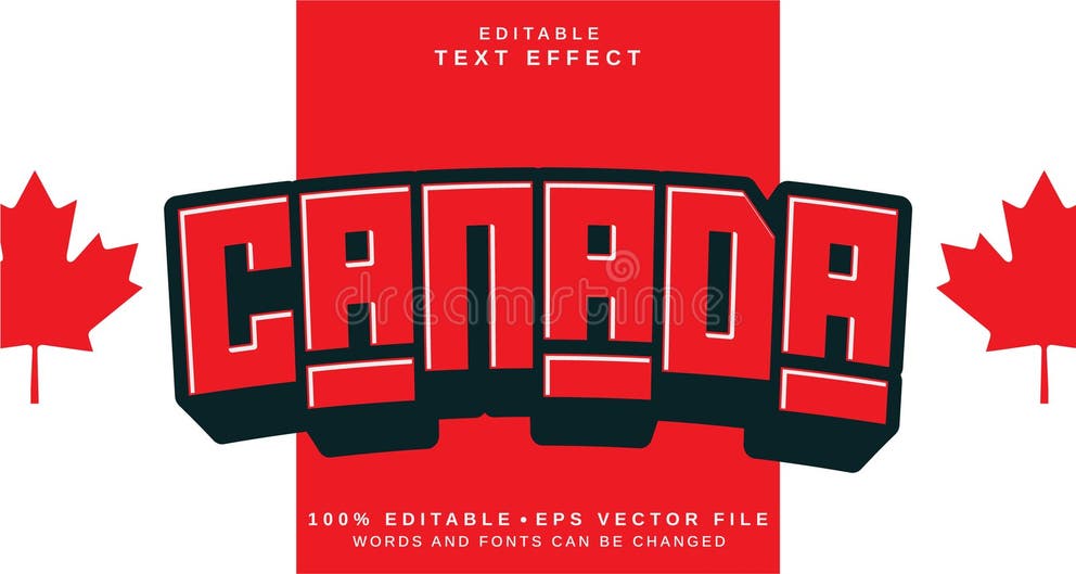 Editable Text Style Effect - Canada Text Style Theme Stock Vector ...