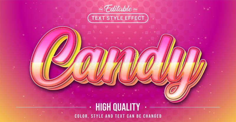 Editable Text Style Effect - Candy Text Style Theme Stock Vector ...