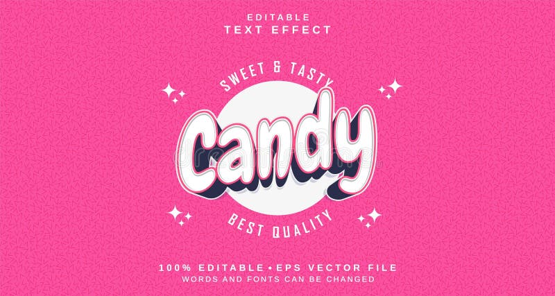 Editable Text Style Effect - Candy Text Style Theme Stock Vector ...
