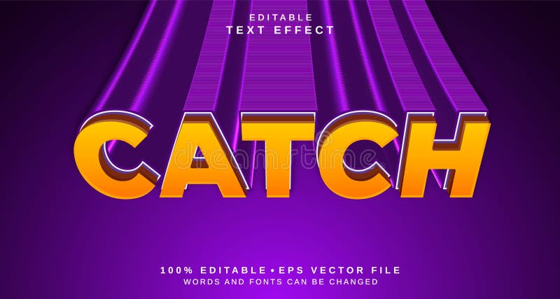 Editable Text Style Effect - Catch Text Style Theme Stock Vector - Illustration of typeset ...