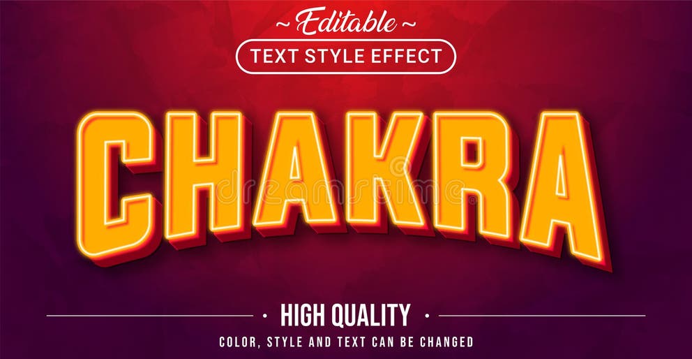 Editable Text Style Effect - Chakra Theme Style Stock Vector ...