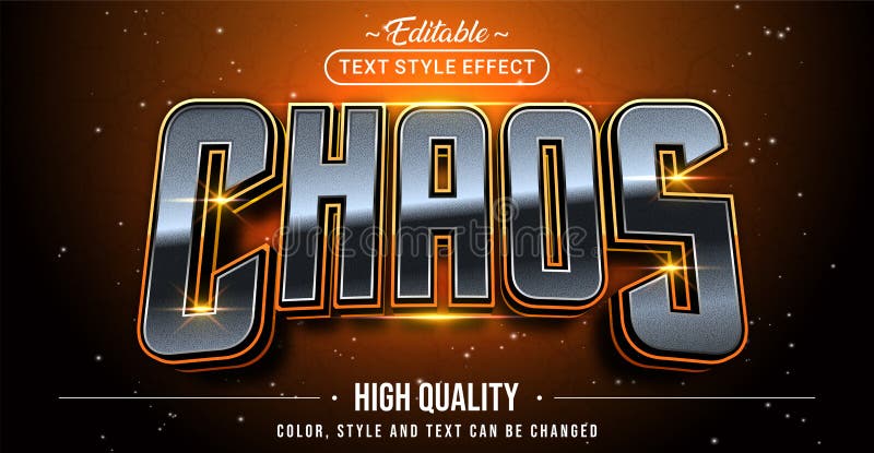 Editable Text Style Effect - Chaos Text Style Theme Stock Vector ...