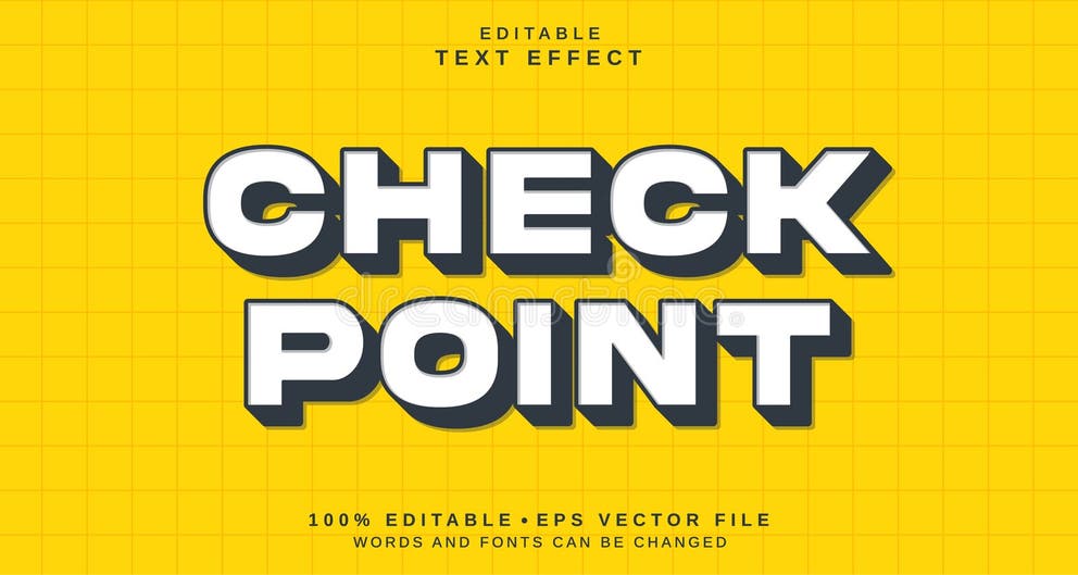 Editable Text Style Effect - Check Point Text Style Theme Stock Vector ...