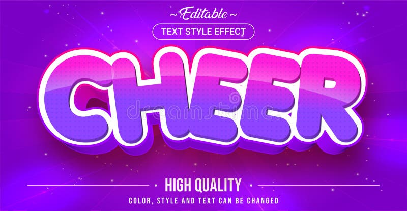 Editable Text Style Effect - Cheer Theme Style Stock Vector ...