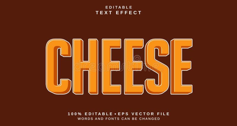 Editable Text Style Effect - Cheese Text Style Theme Stock Vector ...