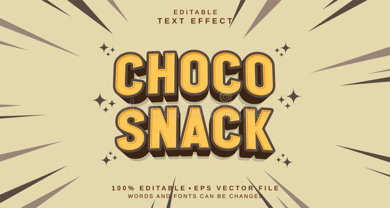 Editable Text Style Effect - Choco Snack Text Style Theme Stock Vector ...