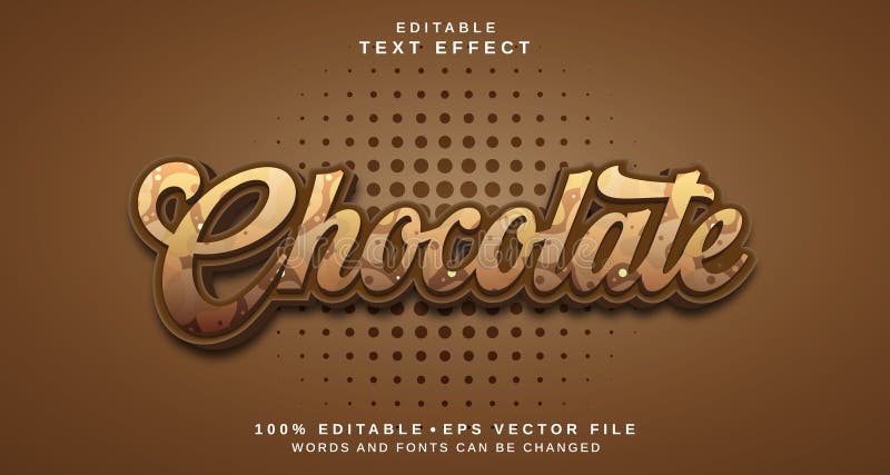 Editable Text Style Effect - Chocolate Text Style Theme Stock Vector ...