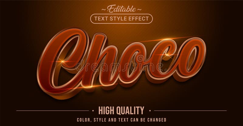 Editable Text Style Effect - Chocolate Text Style Theme Stock Vector ...