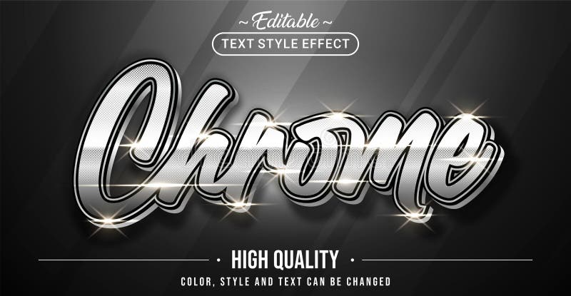 Editable Text Style Effect - Chrome Text Style Theme Stock Vector ...
