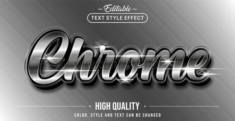 Editable Text Style Effect - Chrome Text Style Theme Stock Vector ...