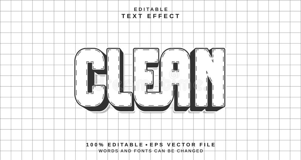 Editable Text Style Effect - Clean Text Style Theme Stock Vector ...
