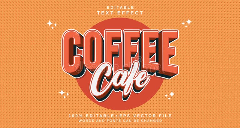 Editable Text Style Effect - Coffee Cafe Text Style Theme Stock Vector ...
