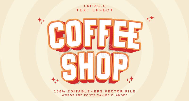 Editable Text Style Effect - Coffee Shop Text Style Theme Stock Vector ...