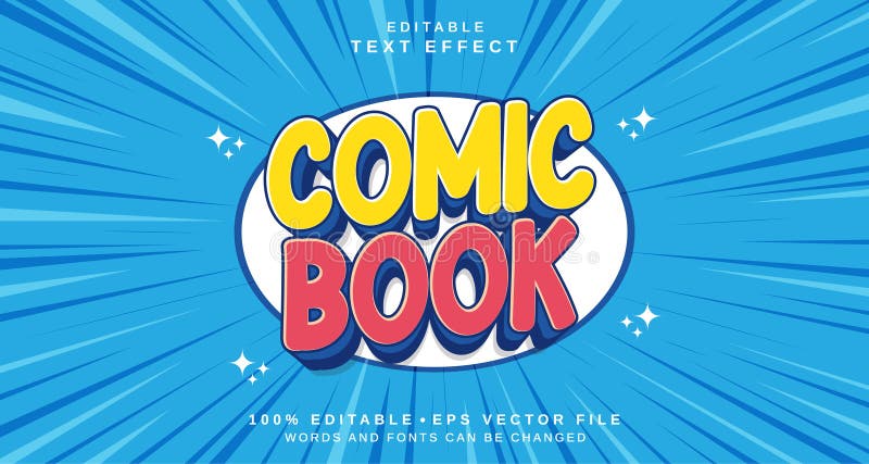Editable Text Style Effect - Comic Book Text Style Theme Stock Vector ...
