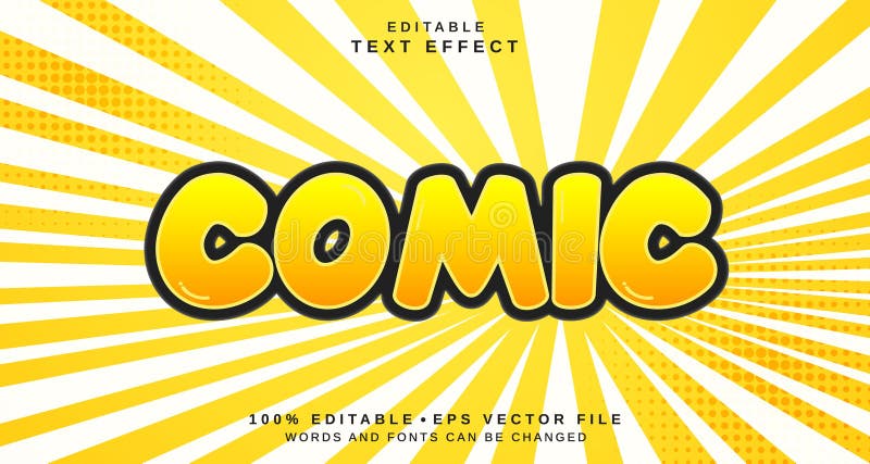Editable Text Style Effect - Comic Text Style Theme Stock Vector ...