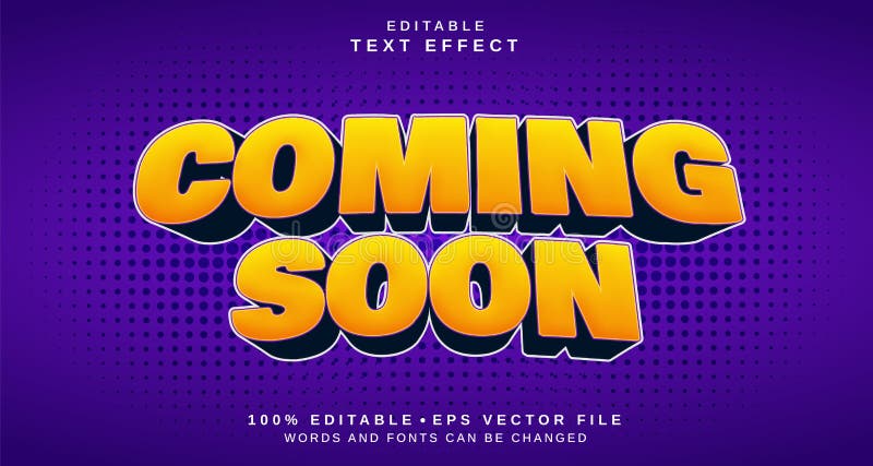 Editable Text Style Effect - Coming Soon Text Style Theme Stock Vector ...