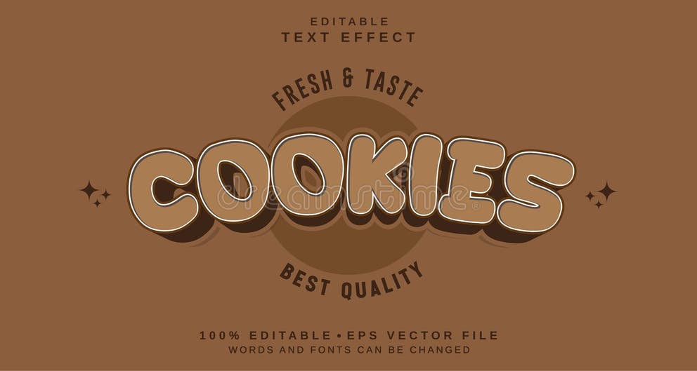 Editable Text Style Effect Cookies Theme Stock Illustrations – 4 ...