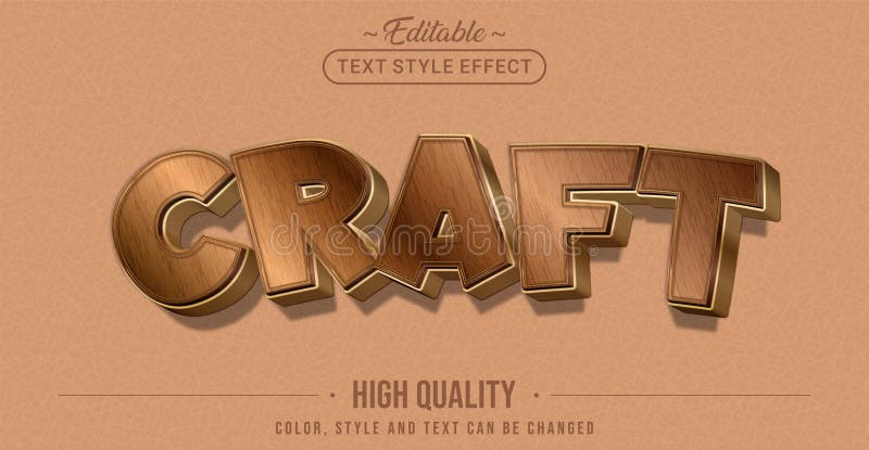 Editable Text Style Effect - Craft Text Style Theme Stock Vector ...