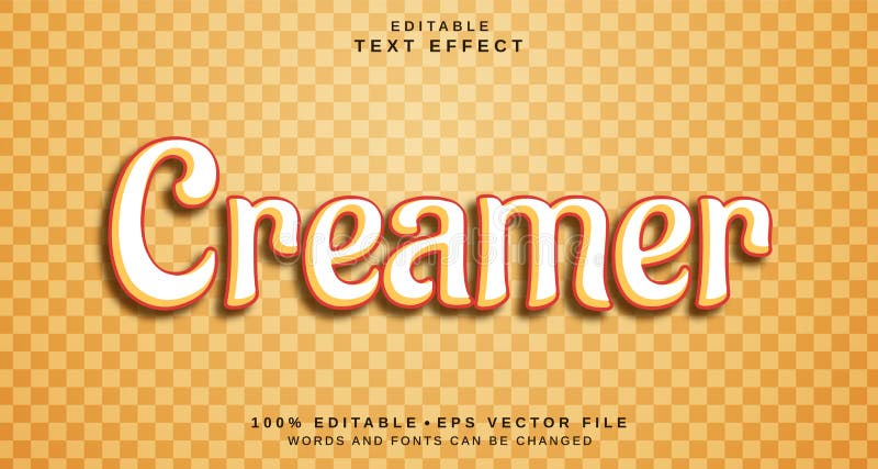 Editable Text Style Effect - Creamer Text Style Theme Stock Vector ...