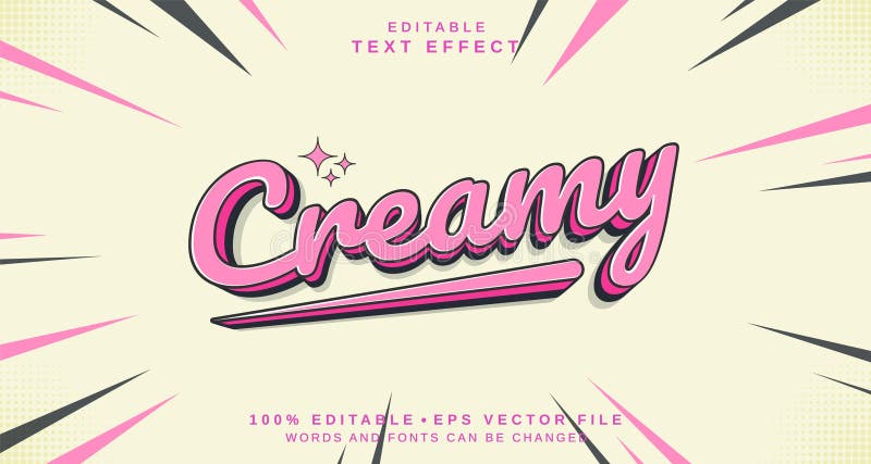Editable Text Style Effect - Creamy Text Style Theme Stock Vector - Illustration of abstract ...