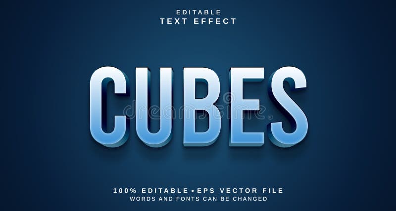 Editable Text Style Effect - Cubes Text Style Theme Stock Vector ...